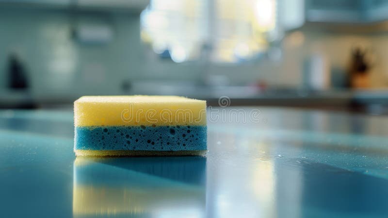 A Sponge on a Kitchen Counter. Stock Image - Image of clean, equipment ...