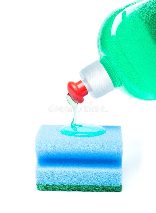 Sponge with liquid stock image. Image of bottle, clear - 13069821