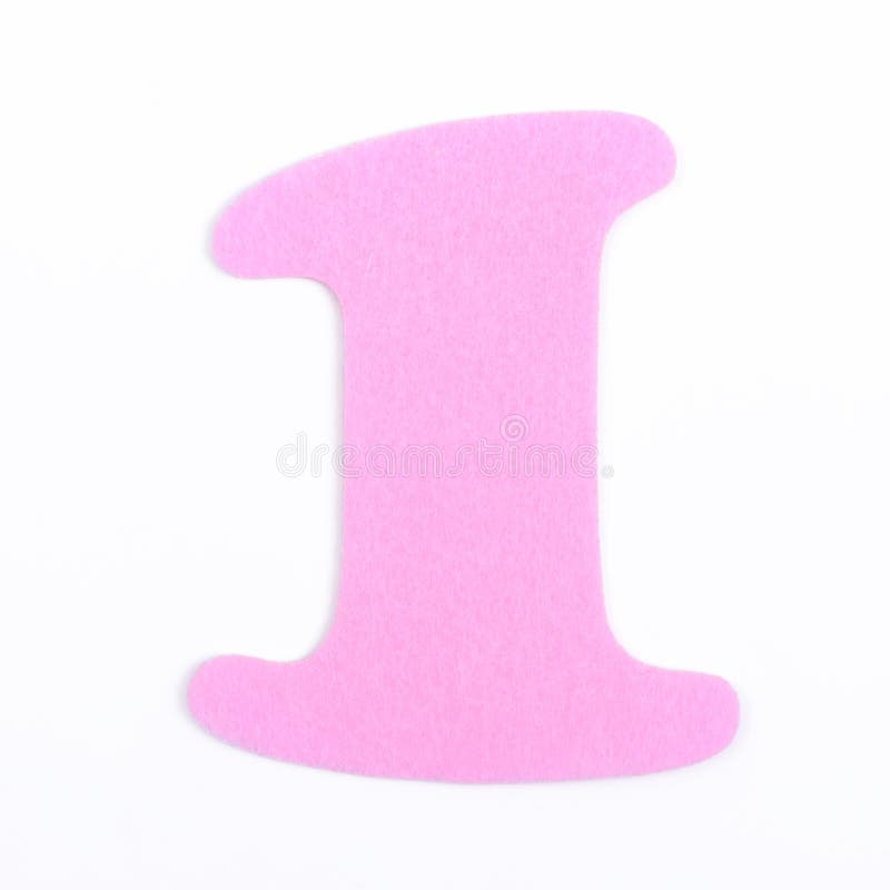 Sponge Number One of Pink Sponge Font Isolated on White Background ...