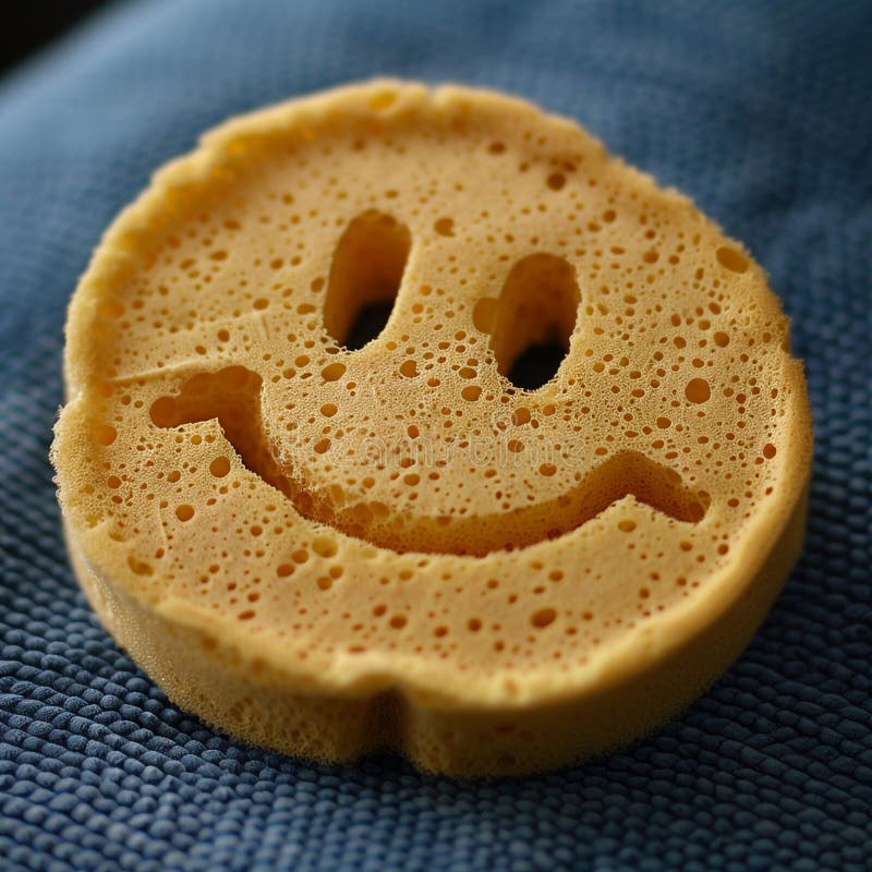 Sponge Smiley Face in Soft Texture Stock Illustration - Illustration of ...