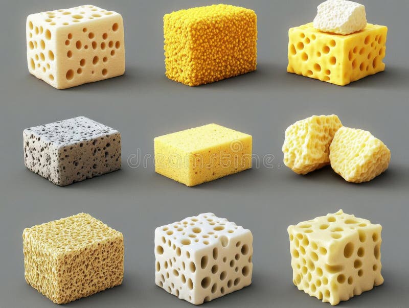 Sponge Texture Variations, a 3D Exploration of Porous Materials Stock ...