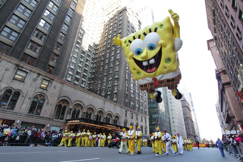 Spongebob on City Street in Macy S Parade Editorial Stock Image - Image ...
