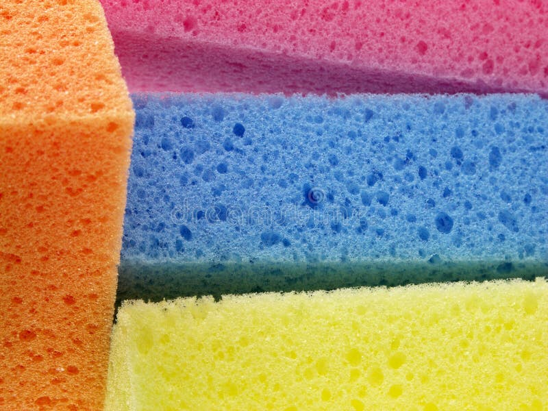 Colour sponges, tower stock image. Image of coloured, five - 9523955