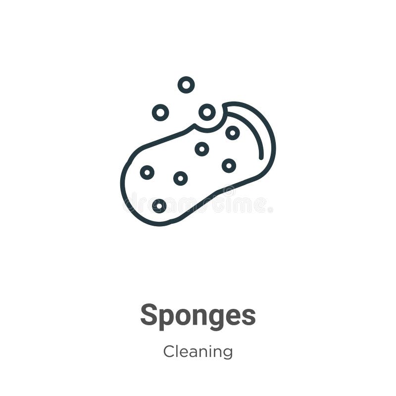 Sponges Outline Vector Icon. Thin Line Black Sponges Icon, Flat Vector Simple Element ...