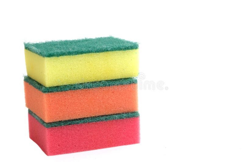 Sponges for Washing Dishes and Kitchen Utensils Stock Photo - Image of ...