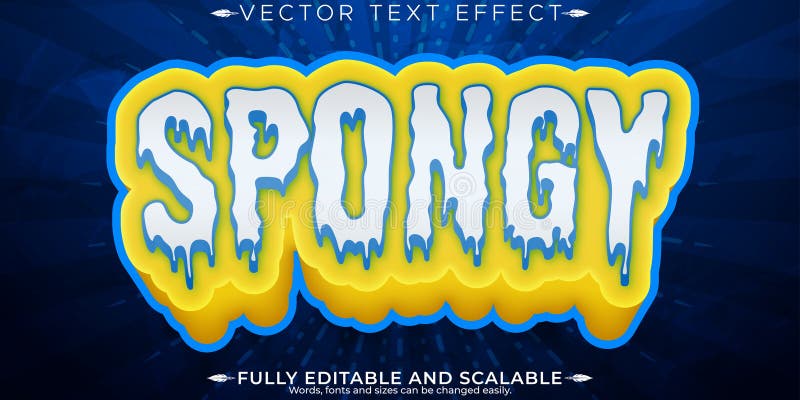 Spongy Editable Text Effect, Sponge and Soft Text Style Stock Vector ...