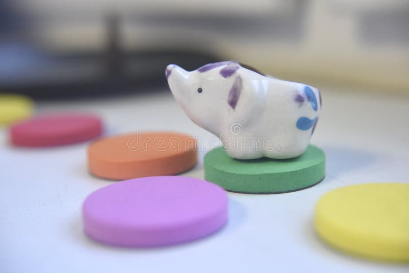 Spongy Flat Items of Different Colours on the White Background Indoor ...