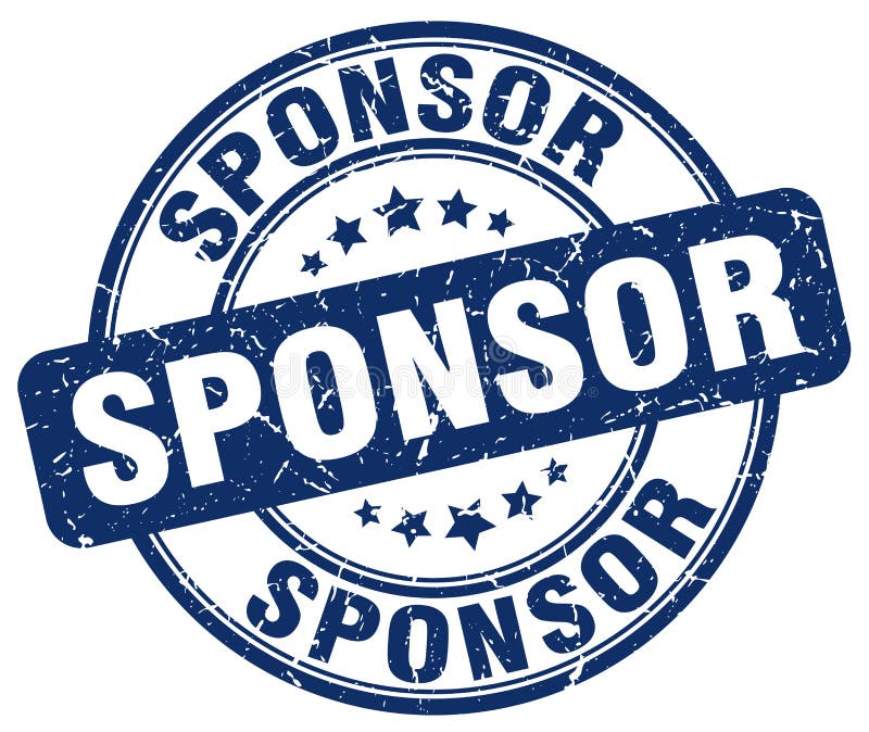 Sponsor Blue Grunge Round Vintage Stamp Stock Vector - Illustration of ...