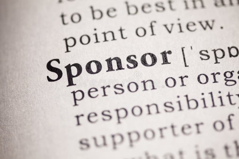 Definition of the Word Sponsor Stock Image - Image of sponsor, page ...