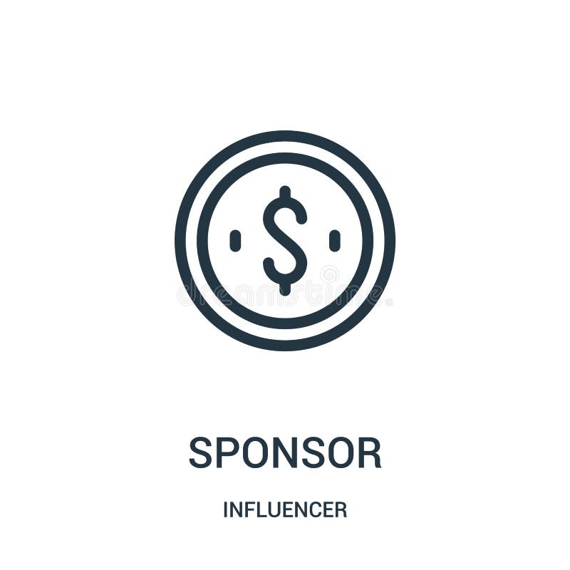 Sponsor Icon Vector from Influencer Collection. Thin Line Sponsor ...