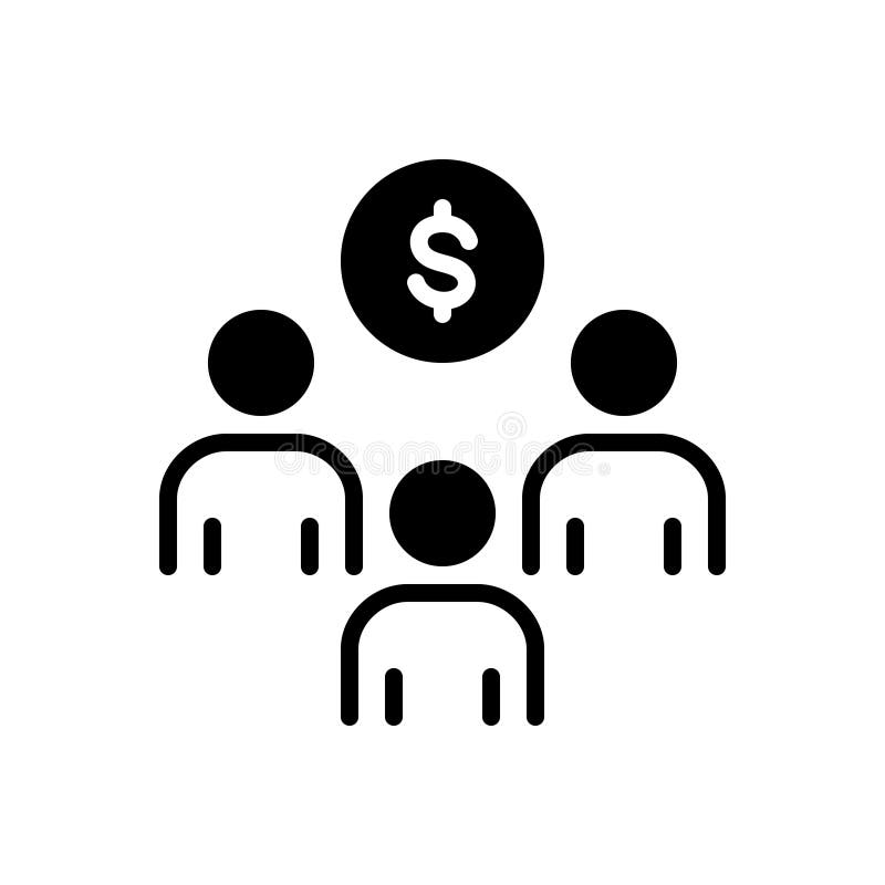 Black Solid Icon for Sponsor Investment, Sponsorship and Strategic ...