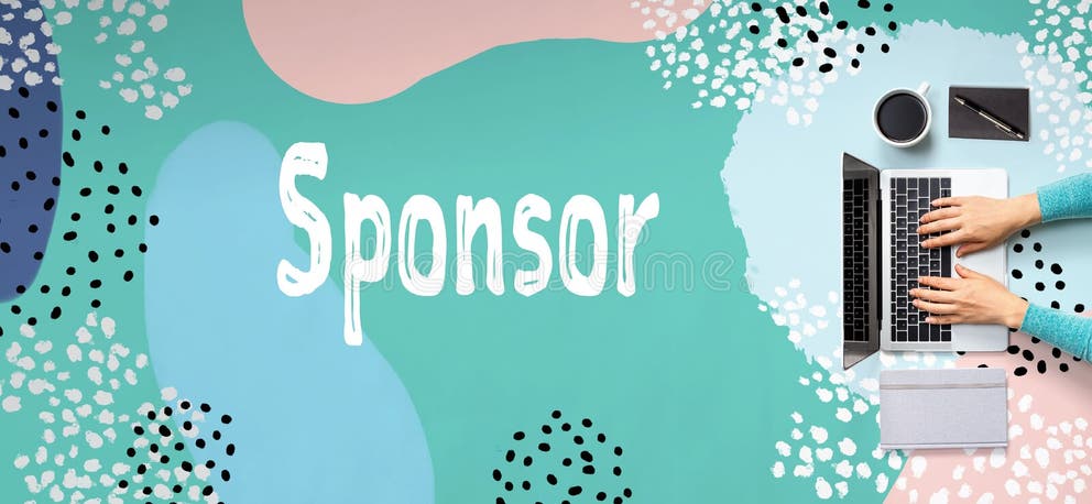 Sponsor with Person Using Laptop Stock Photo - Image of sponsor ...