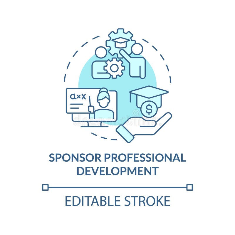 Sponsor Professional Development Soft Blue Concept Icon Stock Vector ...