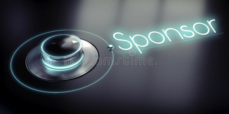 Sponsor - Rotary Knob and Glowing Word Stock Illustration ...
