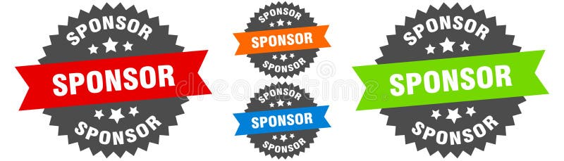 Sponsor Sign. Round Ribbon Label Set. Seal Stock Vector - Illustration ...
