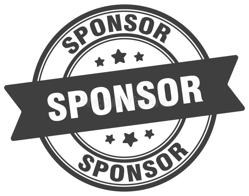 Sponsor Stamp. Sponsor Label on Transparent Background. Round Sign ...
