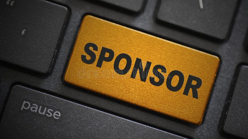 Sponsor Text Button on Keyboard Stock Image - Image of black, bestow ...
