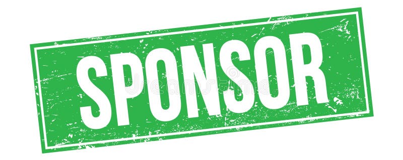 SPONSOR Text on Green Grungy Rectangle Stamp Stock Image - Image of ...