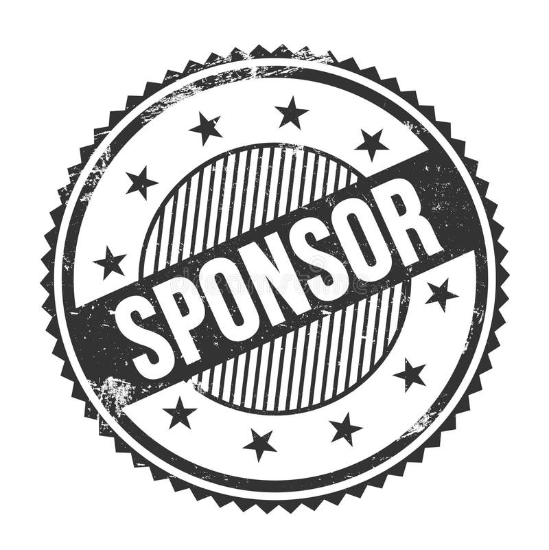 SPONSOR Text Written on Black Grungy Round Stamp Stock Illustration ...