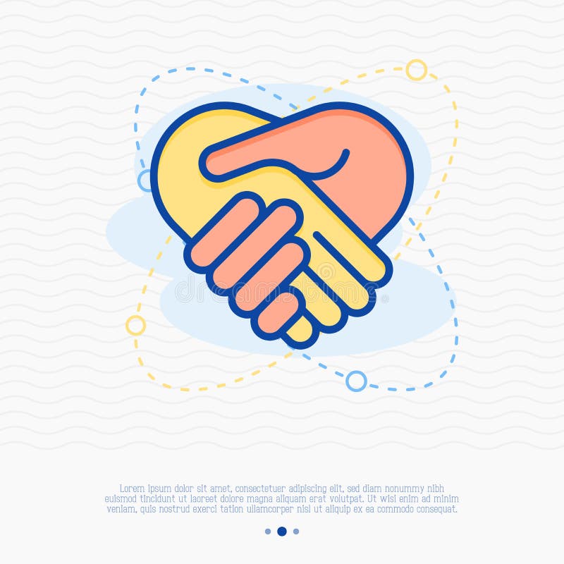 Sponsor Thin Line Icon, Handshake Stock Vector - Illustration of ...