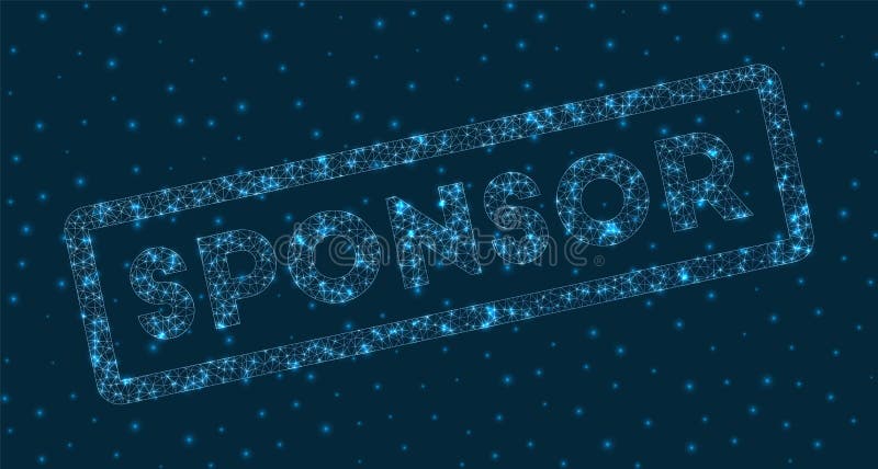 Sponsor Word in Digital Style. Stock Vector - Illustration of marketing ...