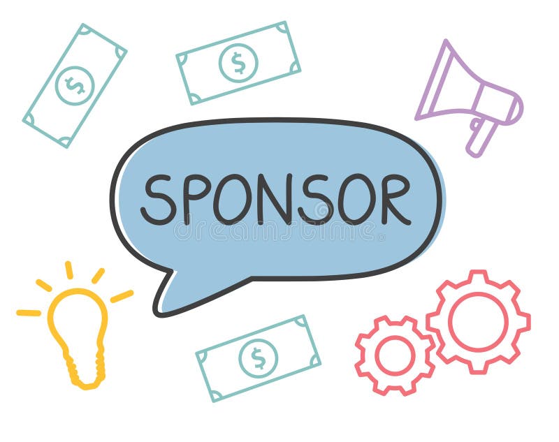 Sponsor Written in Speech Bubble Stock Vector - Illustration of success ...