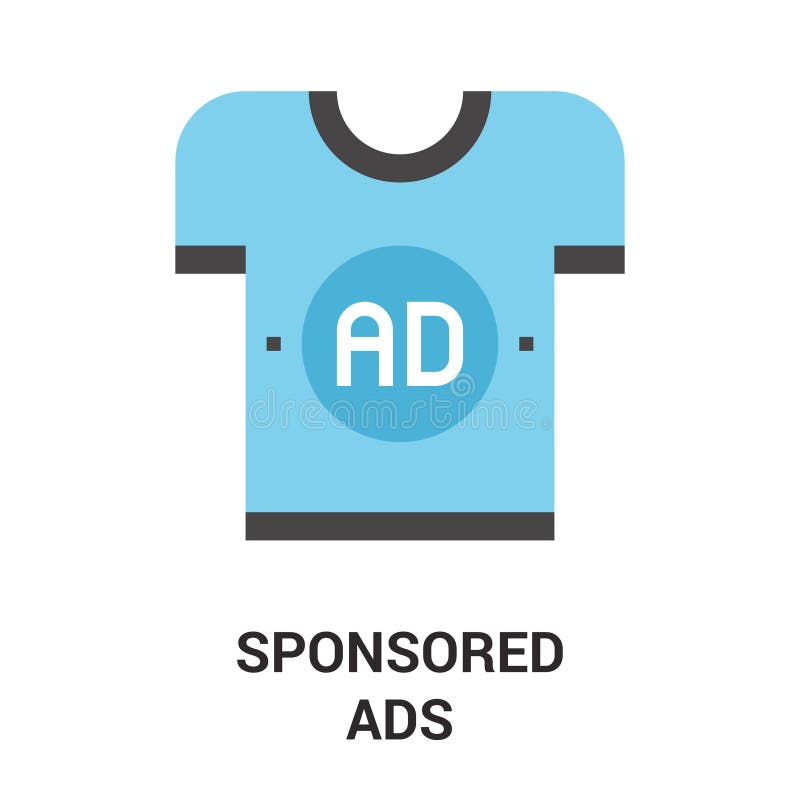 Sponsored Ads Flat Icon Design Concept Stock Vector - Illustration of ...