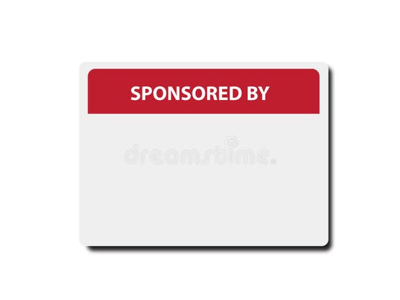 Sponsored by tag on white stock illustration. Illustration of campaign ...