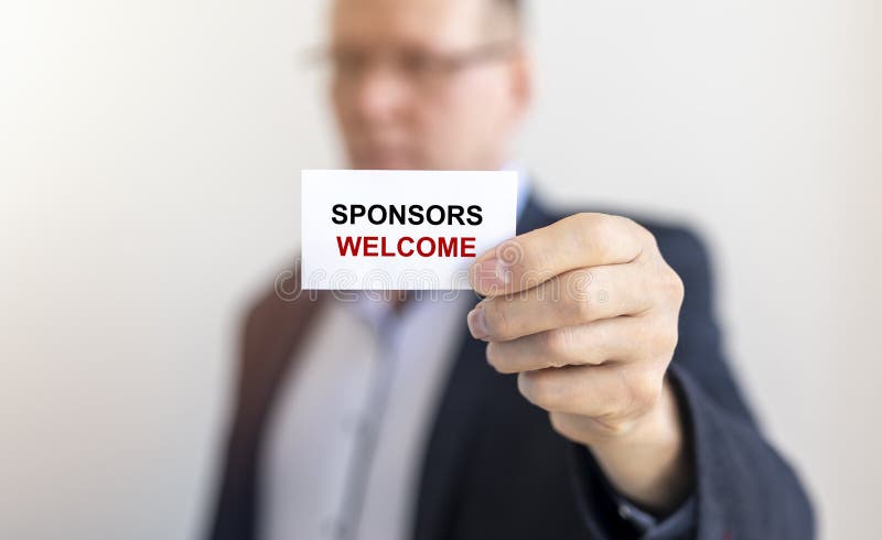 Sponsors Welcome or Wanted Inscription on Paper Stock Image - Image of ...