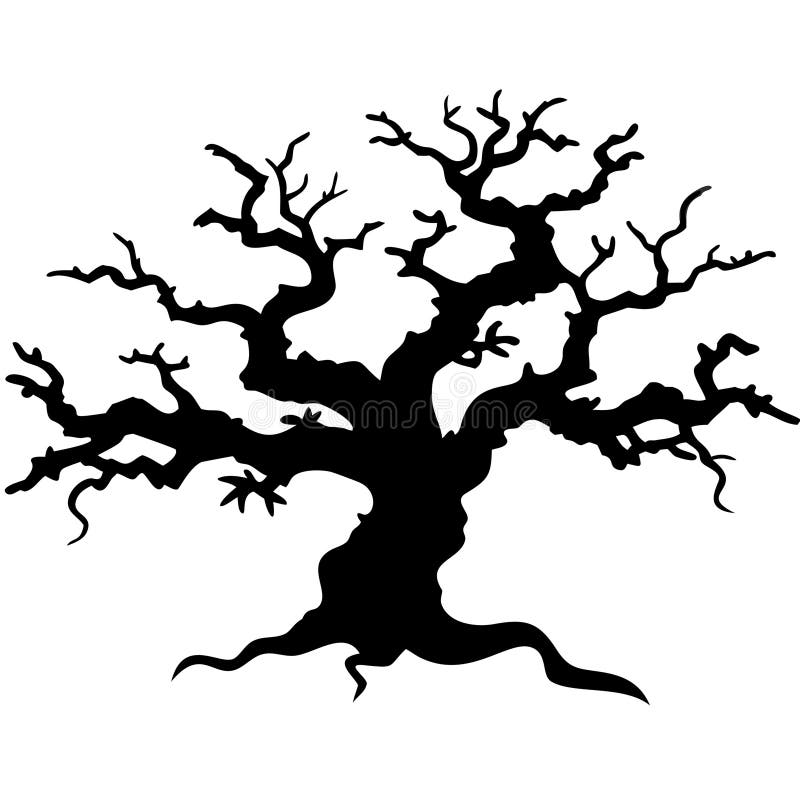 Spooky Bare Tree Silhouette for Halloween Designs and Nature Projects ...
