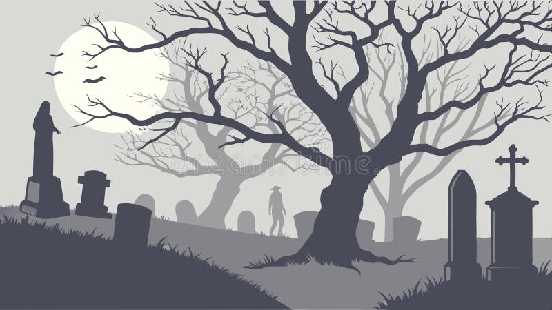 Spooky Bare Tree Silhouette, Halloween Theme and Eerie Nature Vector ...