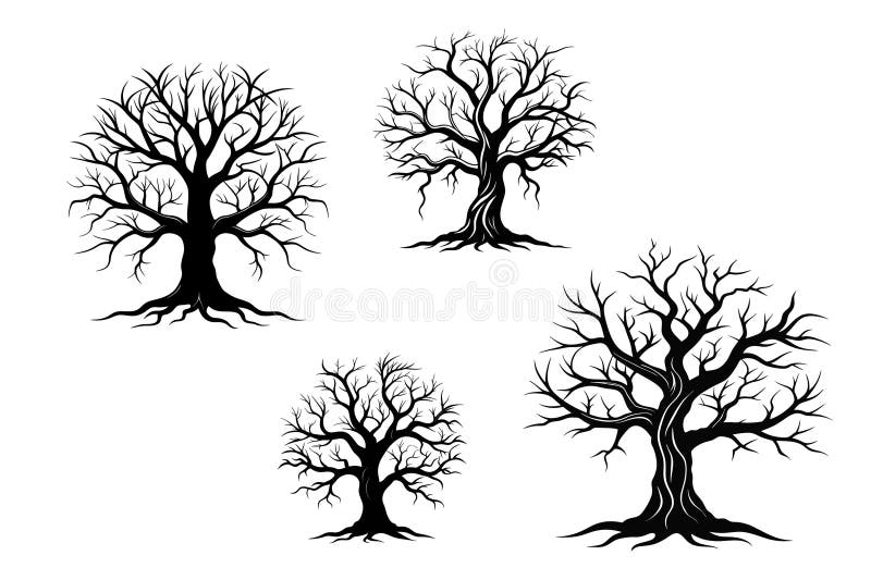 Spooky Bare Trees Perfect for Halloween Designs Stock Illustration ...