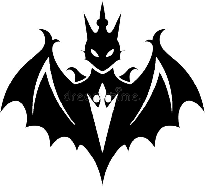 Spooky Black Bat Stencil for Halloween Decorations. Stock Image ...