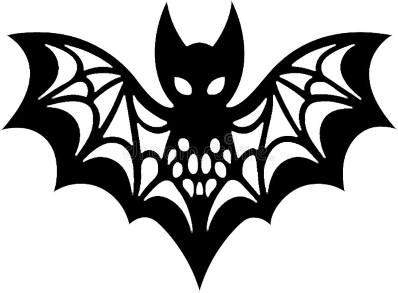 Spooky Black Bat Stencil for Halloween Decorations. Stock Image ...