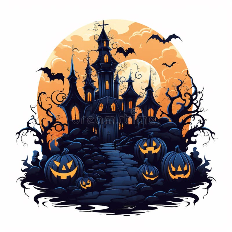 Spooky Black Cat Illustration Stock Illustration - Illustration of ...