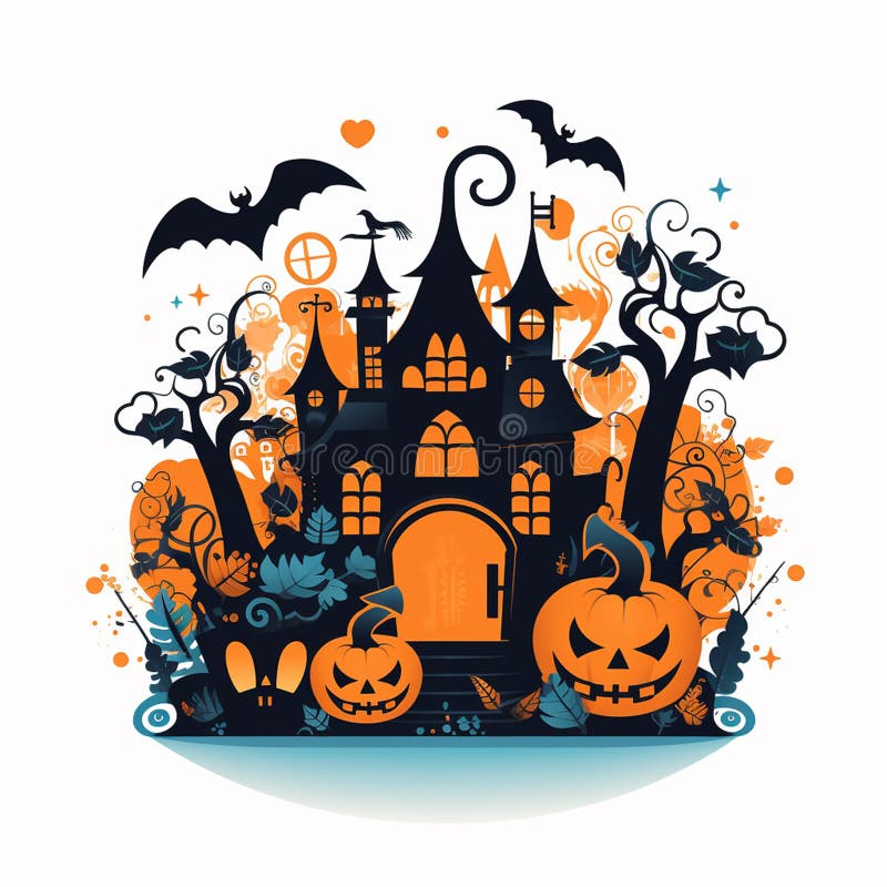 Spooky Black Cat Illustration Stock Illustration - Illustration of ...