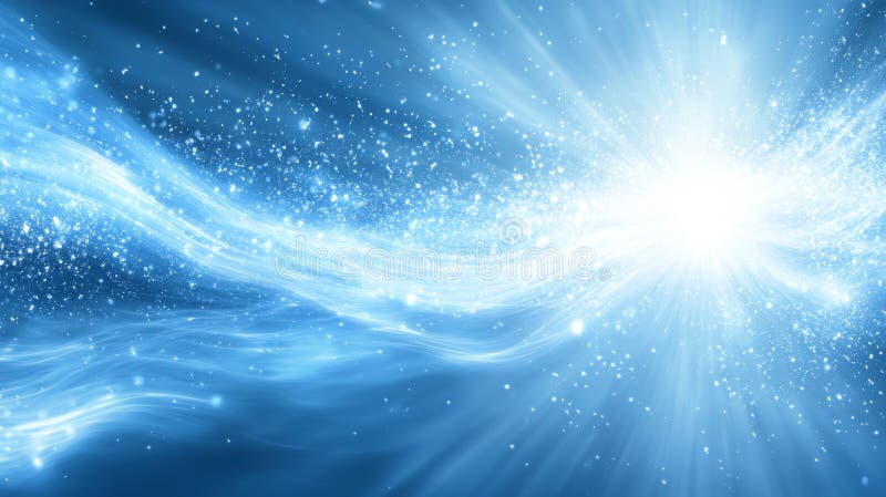 A Spooky Blue Light Shines through the Misty Night, Casting an Eerie ...