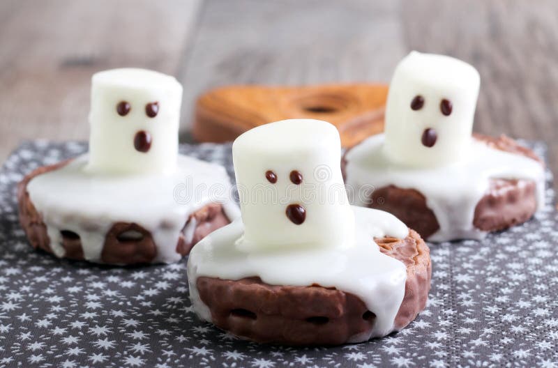 Spooky Boo ghost cookies stock image. Image of glaze - 58257383