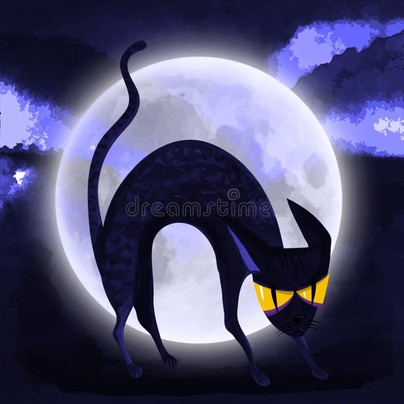 Spooky Cat - Halloween Vector Caracte Stock Vector - Illustration of ...