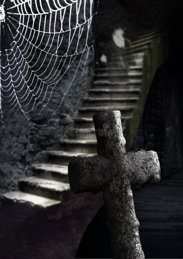 Spooky cellar with ghost stock image. Image of mysterious - 34336077