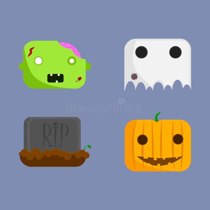 Spooky characters stock illustration. Illustration of flat - 90119153