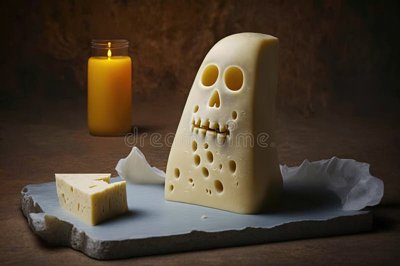 Spooky Cheese Ghost Illustration Generative Ai Stock Illustration ...