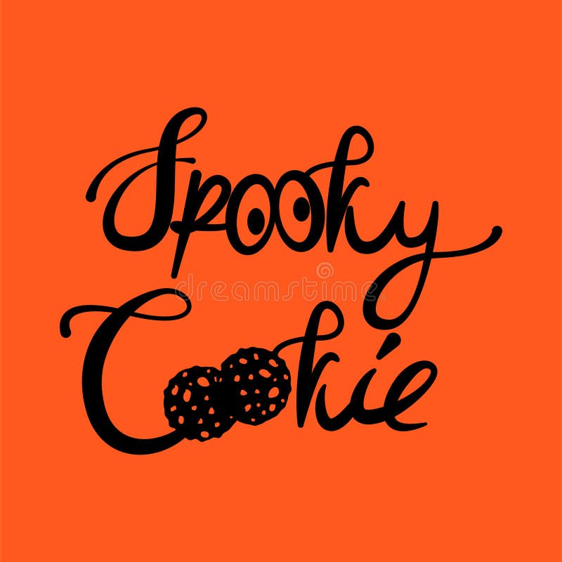 Spooky Cookie Halloween Text Tshirt Illustration. Stock Vector ...