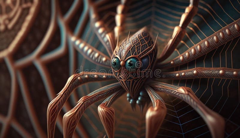 Spooky Cyborg Spider with Multi Colored Blood Generated by AI Stock ...