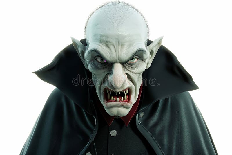 Spooky 3D Character with Sharp Fangs and Menacing Expression. Stock ...