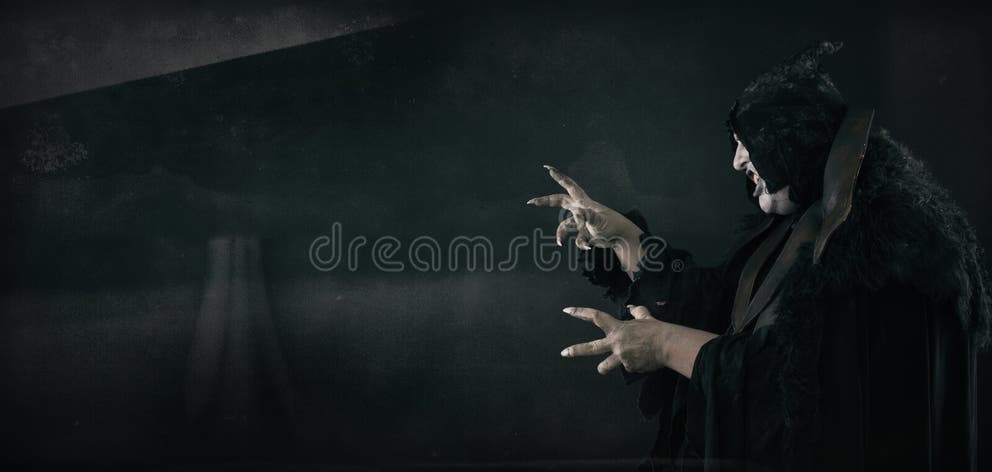 Spooky Devil Vamp. Hell and Horror. Text Space Stock Image - Image of ...