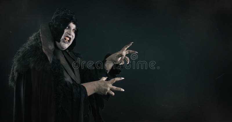 Spooky Devil Vamp. Hell and Horror. Text Space Stock Image - Image of ...