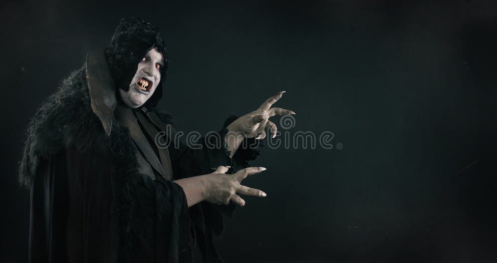 Spooky Devil Vamp. Hell and Horror. Text Space Stock Image - Image of ...