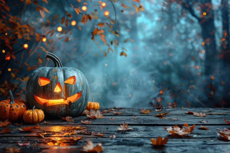 Spooky Empty Wooden Table for Halloween Decorations and Backgrounds ...