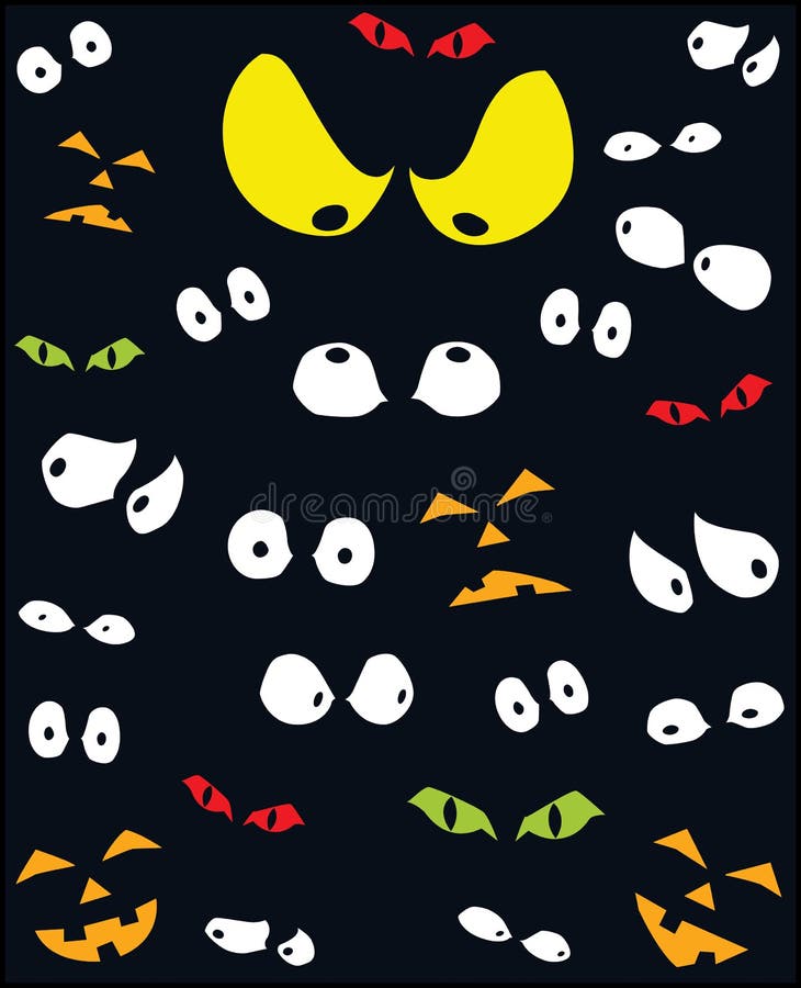 Spooky eyes stock vector. Illustration of halloween, glowing - 6305212